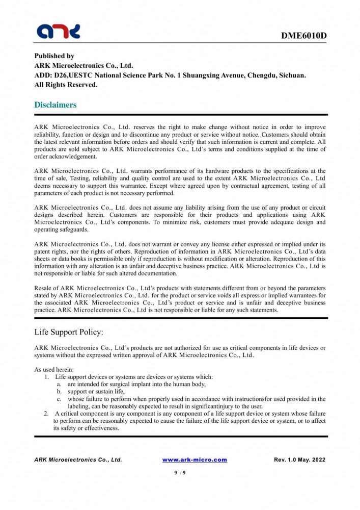 DME6010D datasheet page 9