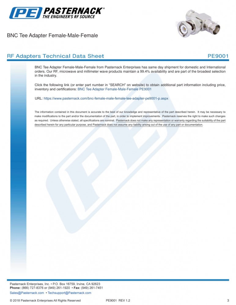 PE9001 technical document page 3