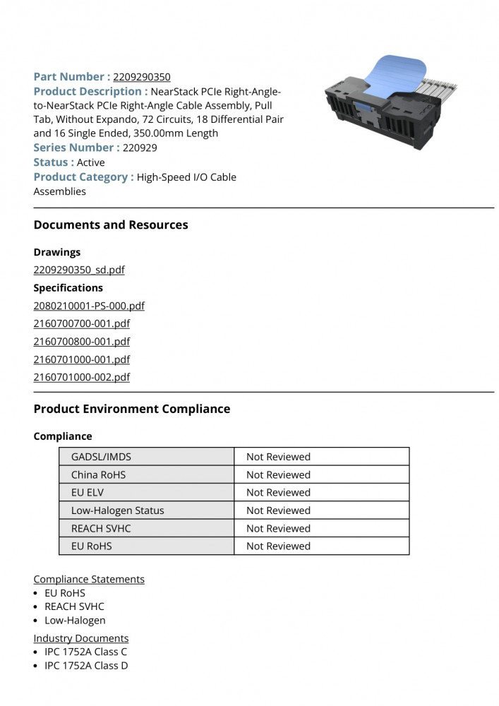MOLEX 2209290350 technical document image 1