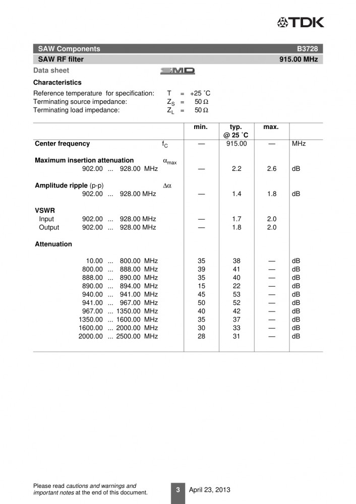 B3728 datasheet page 3