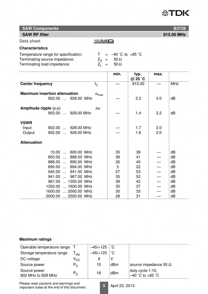 B3728 datasheet page 5