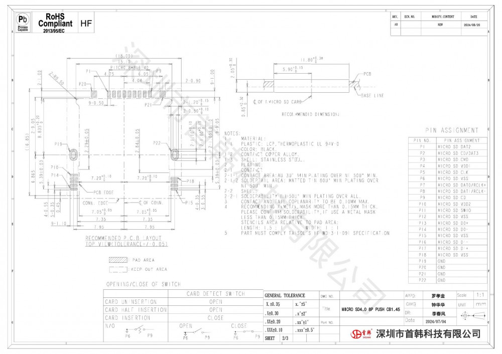 SHOU HAN MICRO SD4.0 8P PUSH CB1.45 document page 2