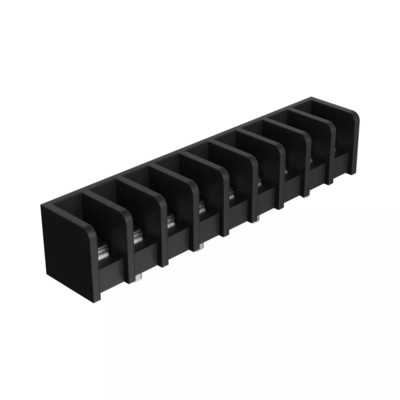 12.70mm Pitch, Single Row, Tri-Barrier Terminal Strip, without Mounting Ends, Black, Steel Screws, 9 Circuits for sale