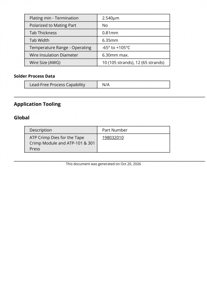 MOLEX 190060020 technical document, page 3