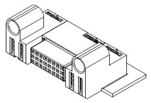 EXTreme Ten60Power Right-Angle Receptacle with Top Guides, 24 Signal Circuits, 6 Power Circuits