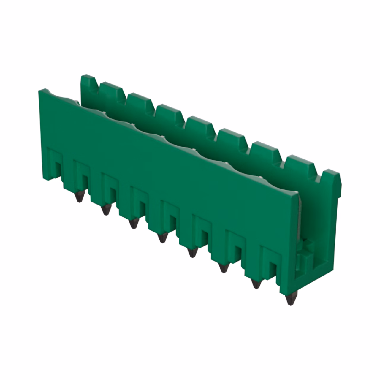 5.08mm Pitch Eurostyle Vertical PCB Header, Open Ends, Green Housing, 8 Circuits for sale