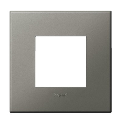 Arteor - British standard square plate 2 modules 1 gang - Magnesium finish - Matt thermoplastic - Flush-mounted horizontal installation for sale