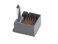 Impact 100 Ohm 3 Pair Vertical Orthogonal Header Right Guide, Left Endwall, 8 Columns, 72 Circuits, Pin Length 5.50mm, Plated Through Hole Dimension 0.39mm, Lead-Free