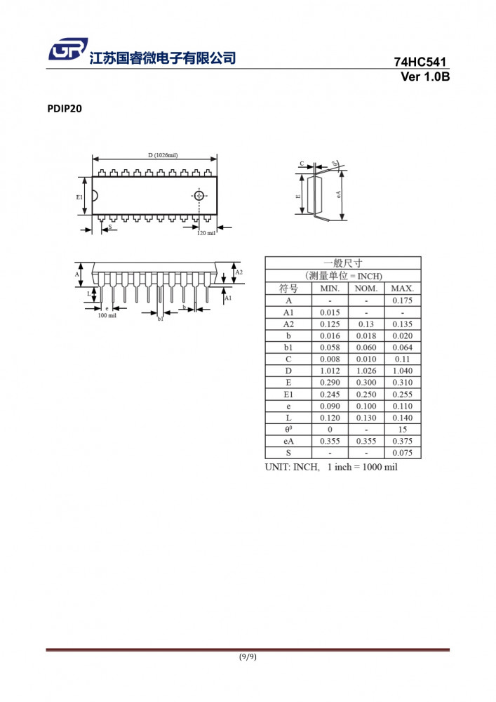 74HC541TS technical document page 9