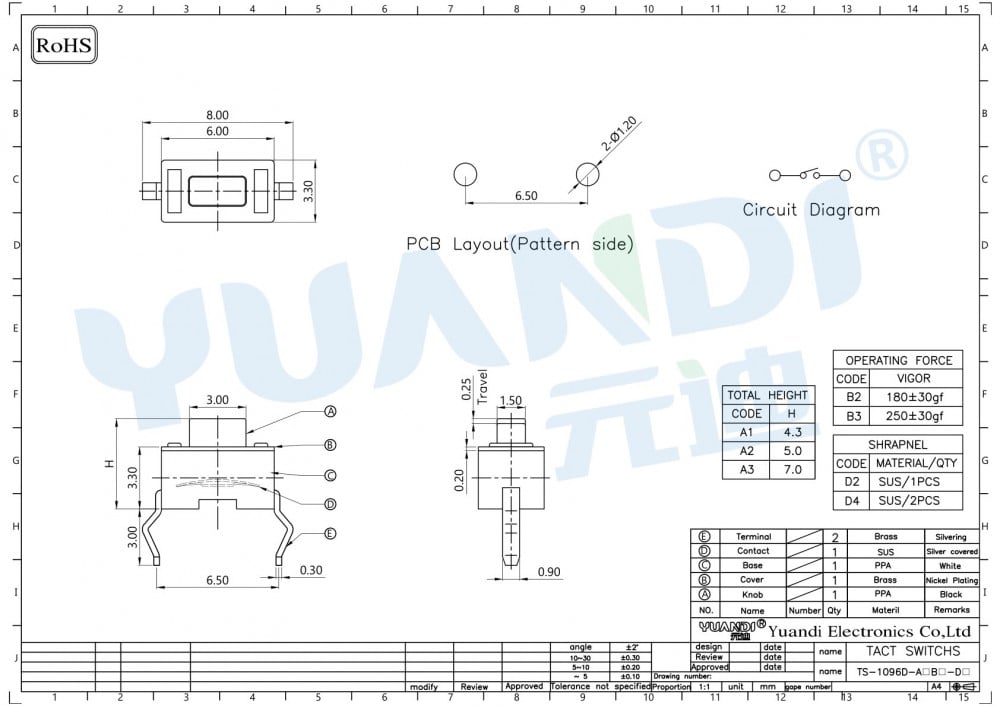 TS-1096D-A2B3-D2 technical drawing page 1