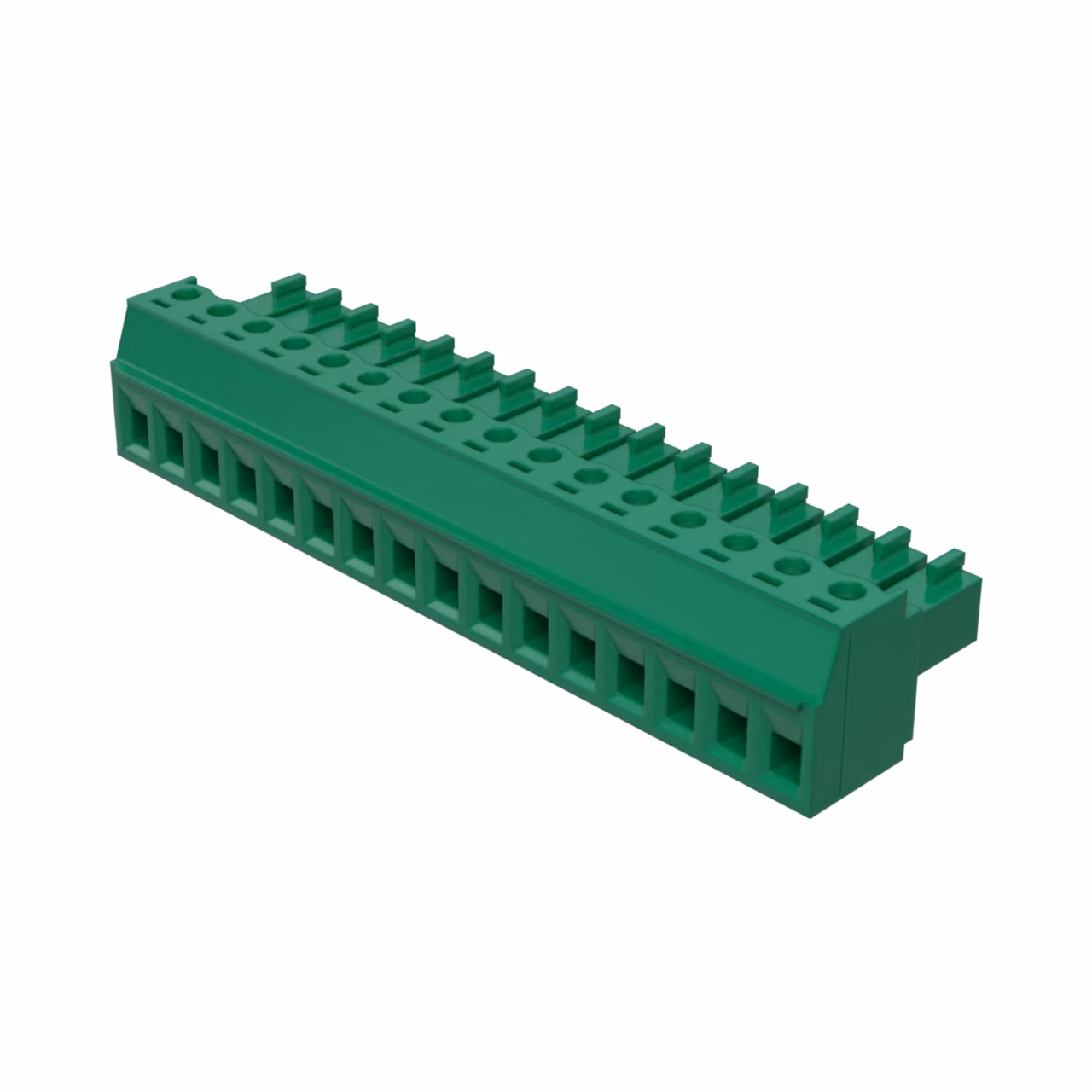 3.81mm Pitch Eurostyle Horizontal Plug, Green Housing, Gold (Au) Plated,  16 Circuits for sale