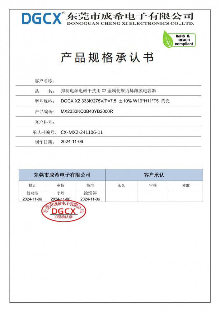 DGCX product approval document page 1