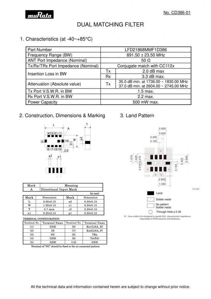 LFD21868MMF1D386 datasheet page 1