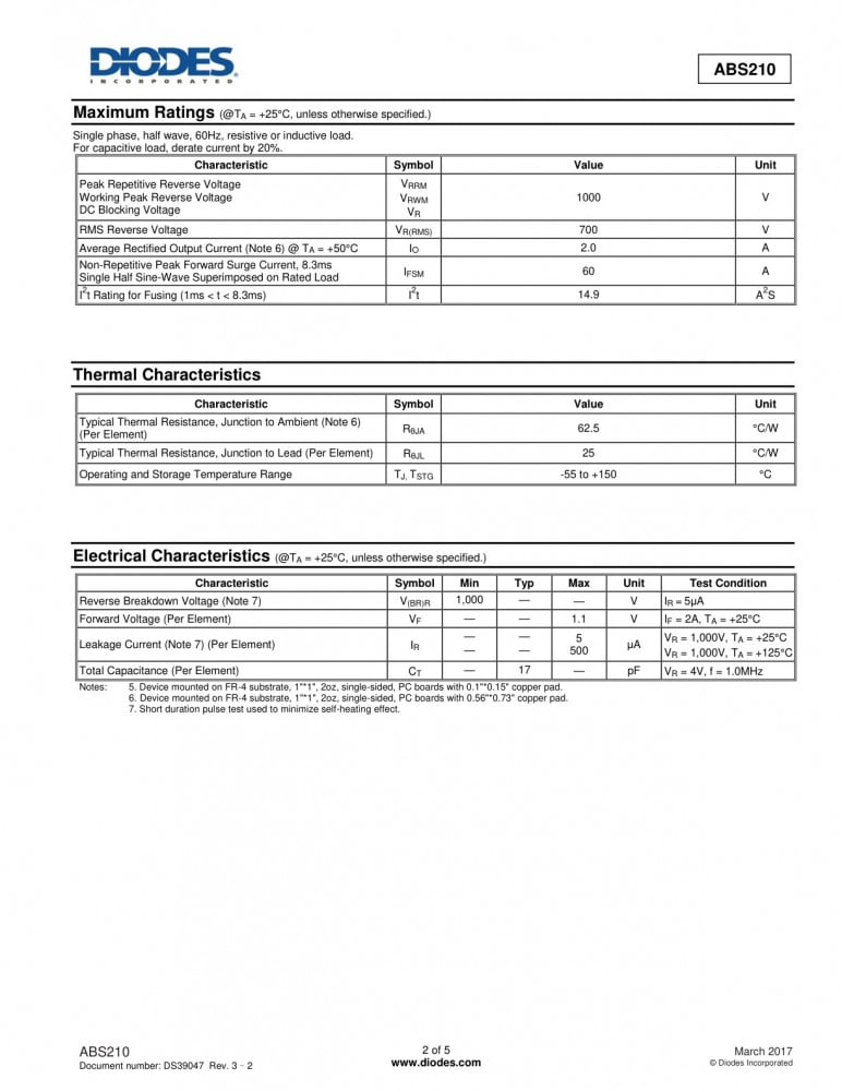 ABS210-13 datasheet page 2