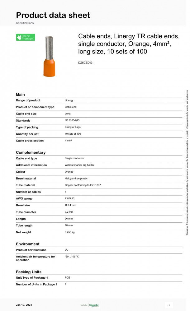 DZ5CE043 technical document page 1