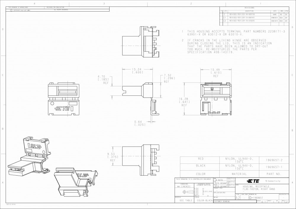 TE Connectivity 1969657-2 drawing page 1