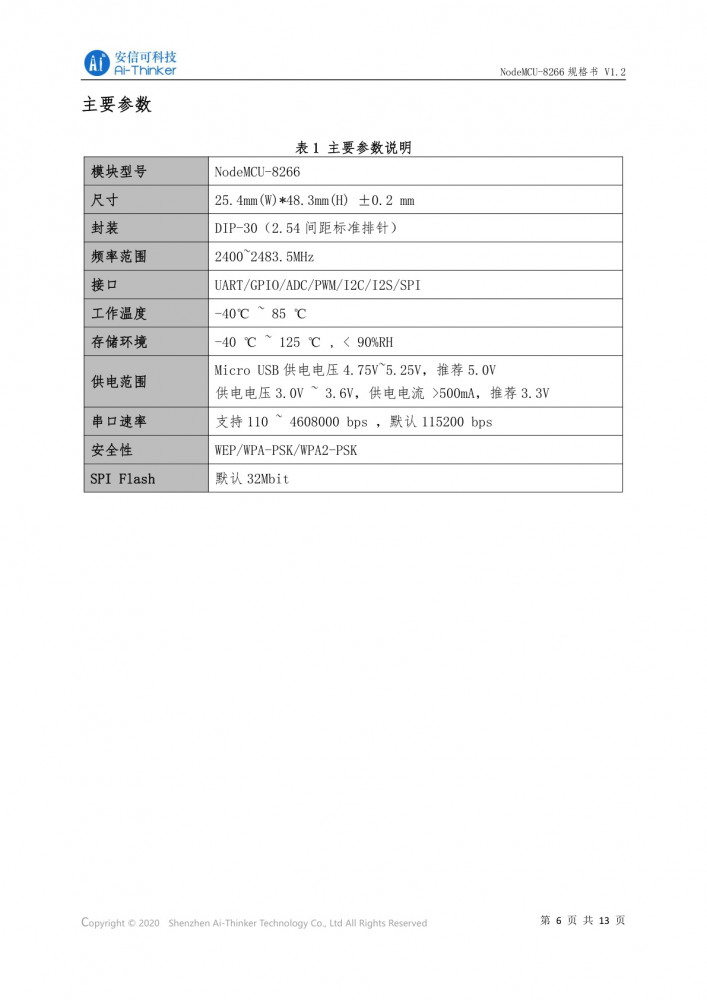NODEMCU(12F) datasheet page 6