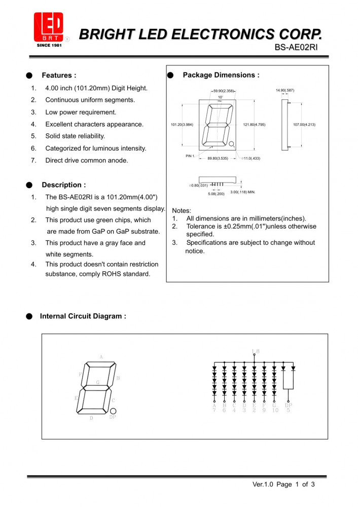 BS-AE02RI datasheet page 1