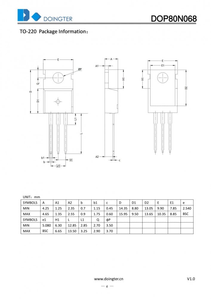 DOP80N068 datasheet page 6