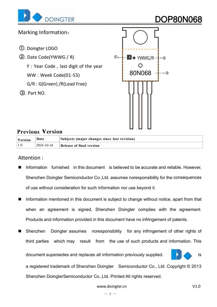 DOP80N068 datasheet page 7