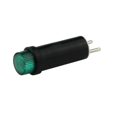 LED Panel Mount Indicator Green .290″ 2V Straight Leads