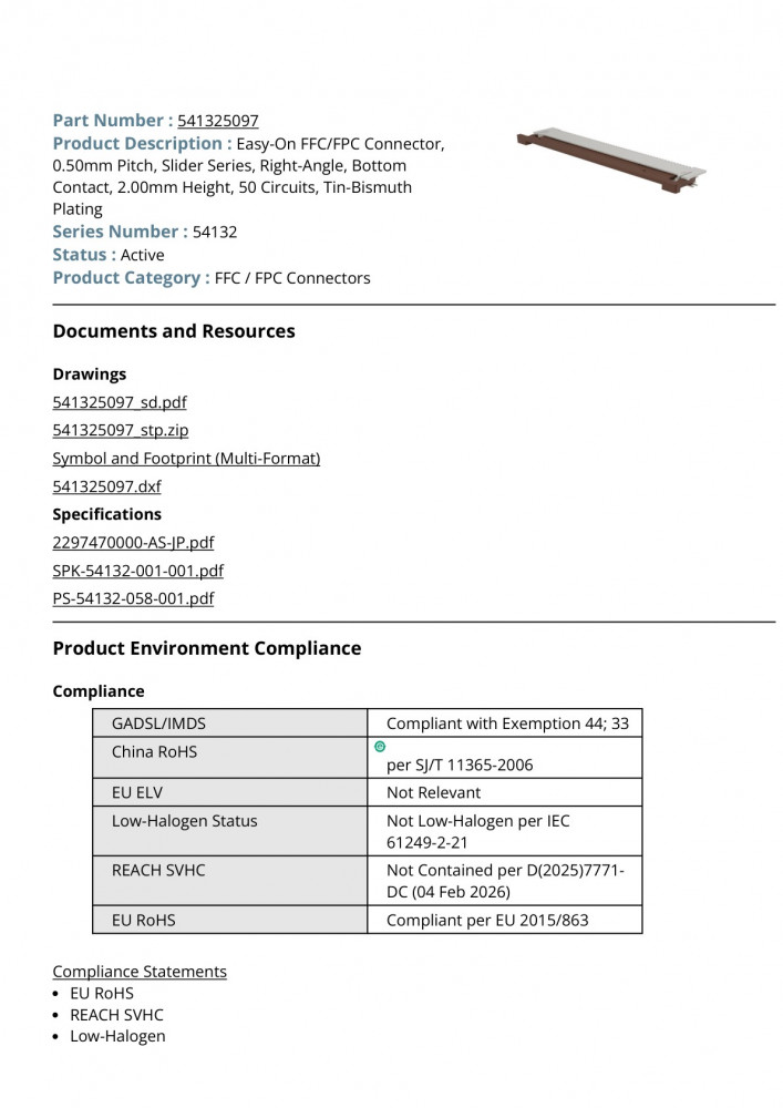 MOLEX 541325097 product document image 1