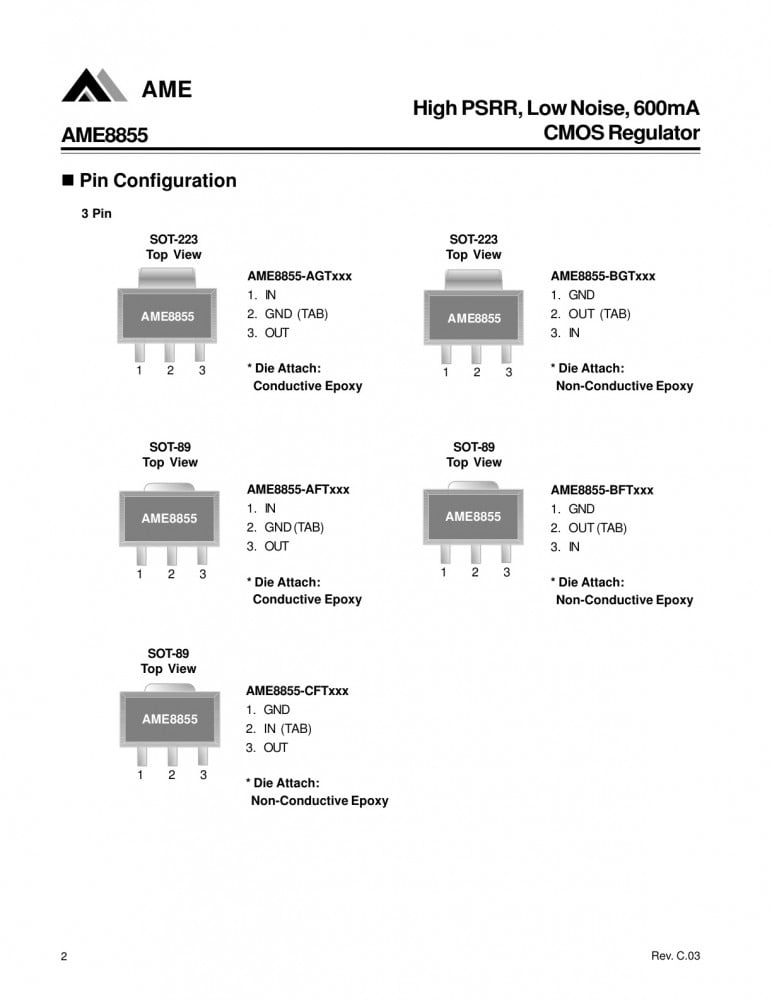 AME8855 datasheet page 2