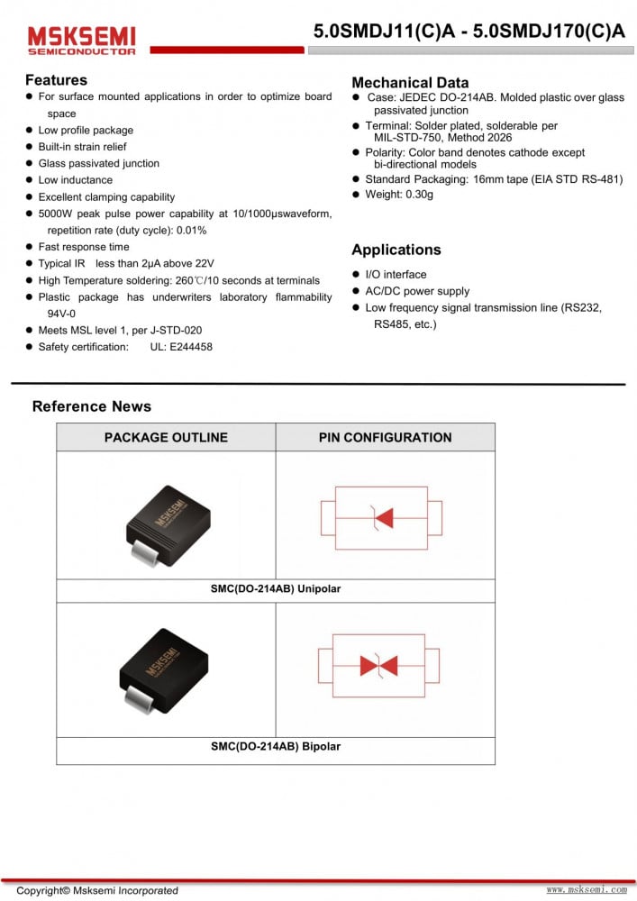 5.0SMDJ15CA datasheet page 2