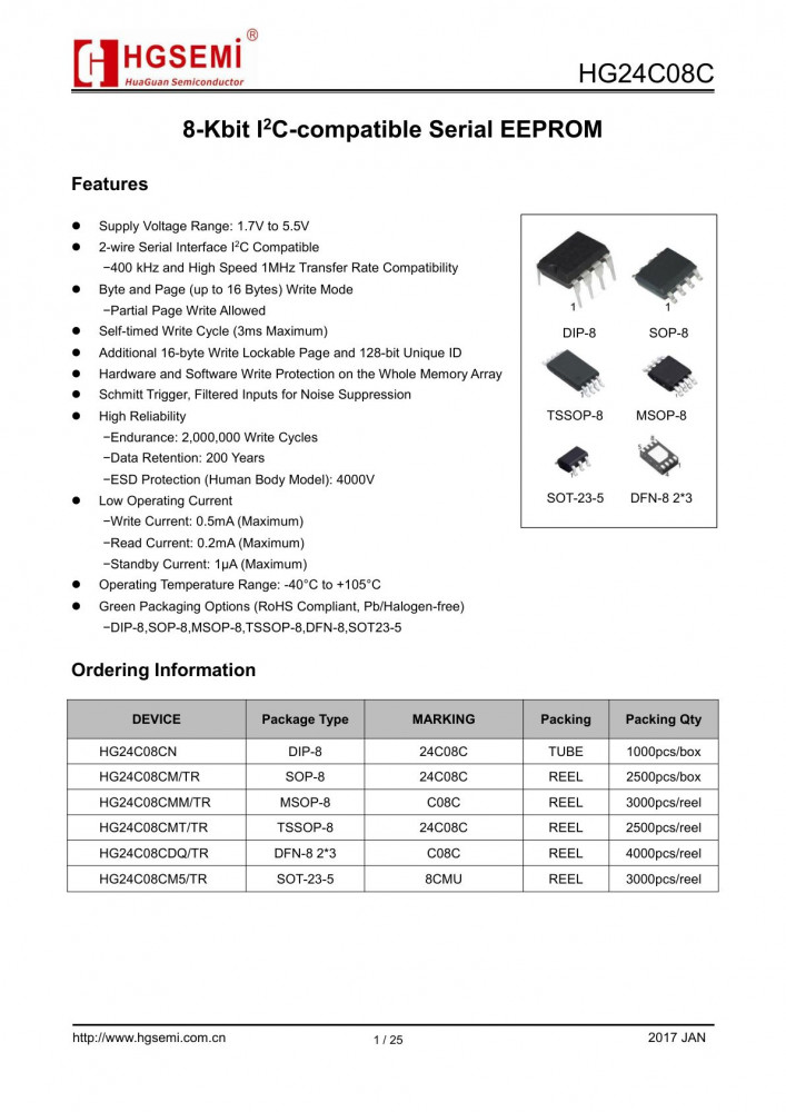 HG24C08CN datasheet page 1