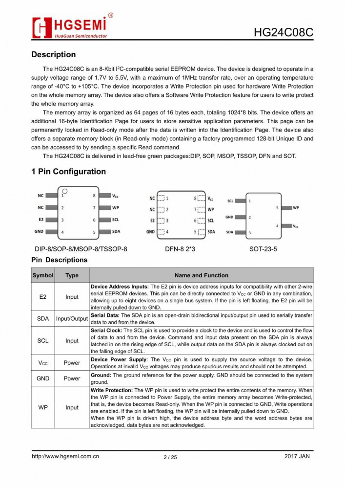 HG24C08CN datasheet page 2