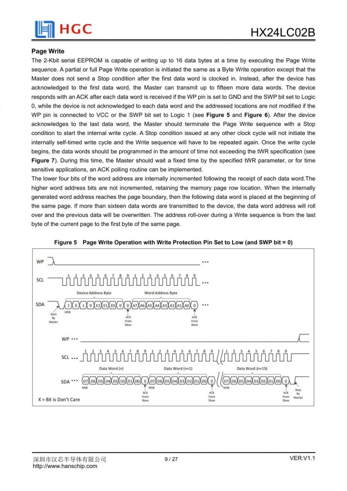 HX24LC02BDBVRG datasheet page 9