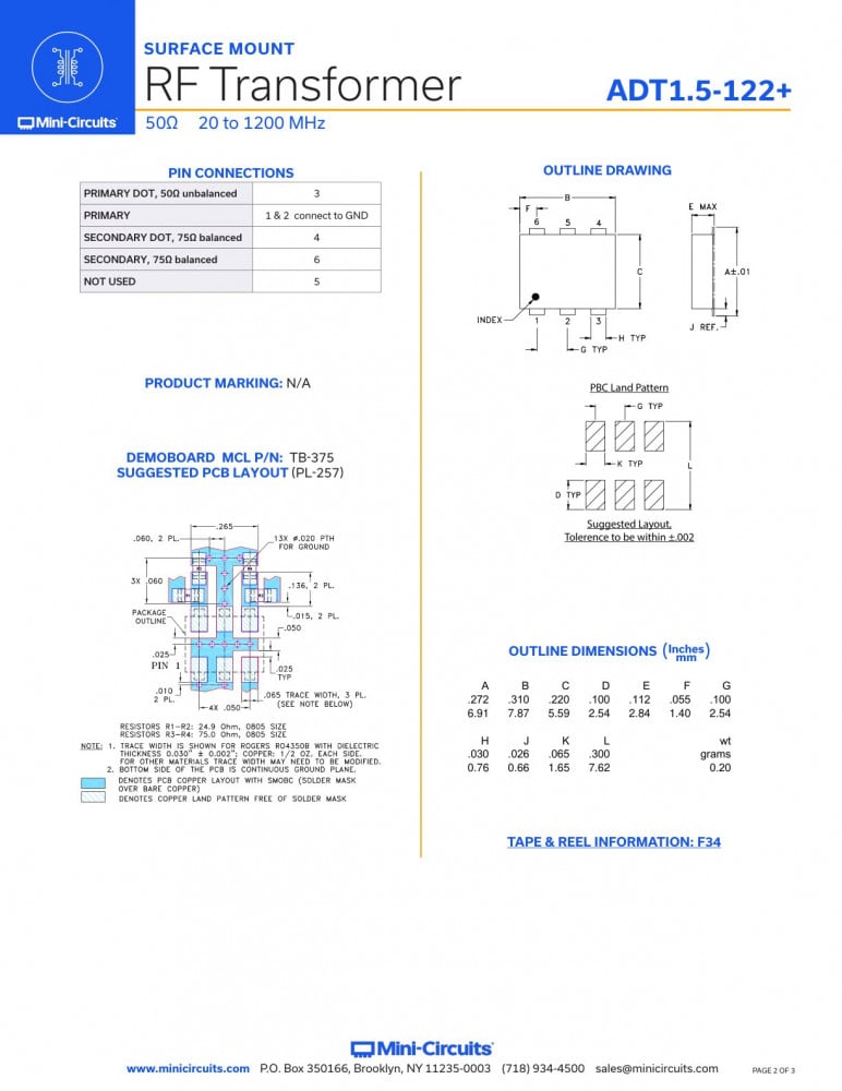 ADT1.5-122+ datasheet page 2