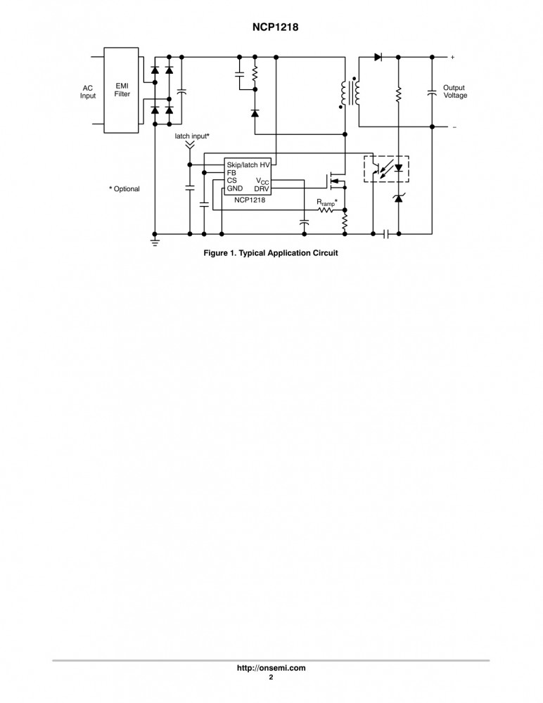 NCP1218 document page 2