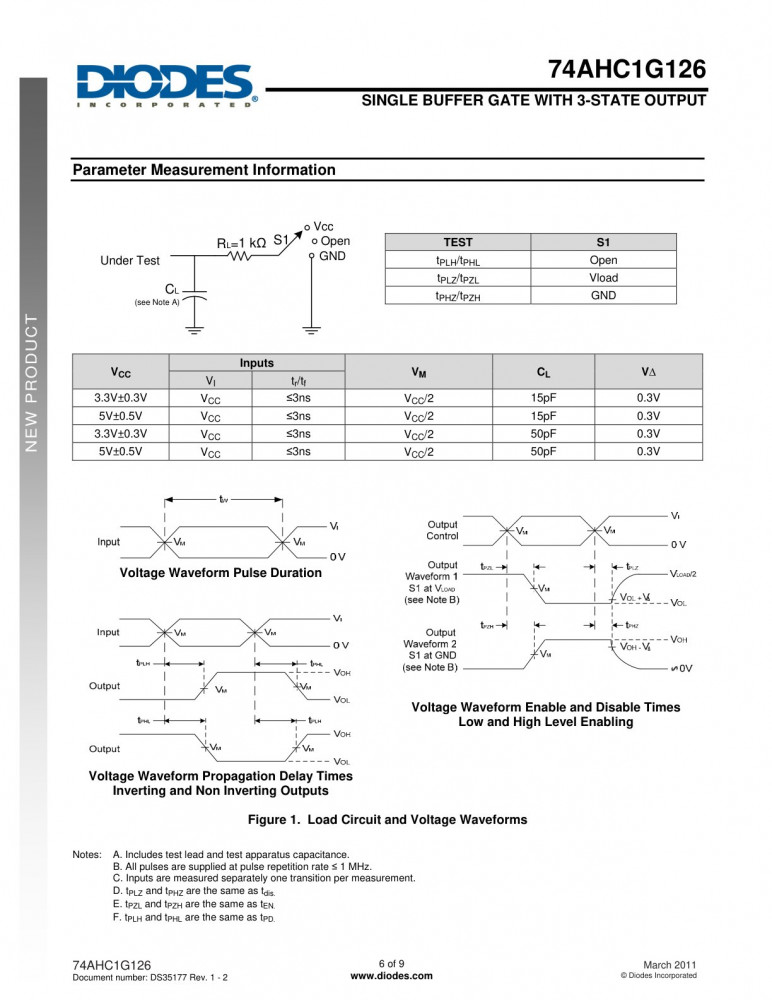 74AHC1G126SE-7 datasheet page 6