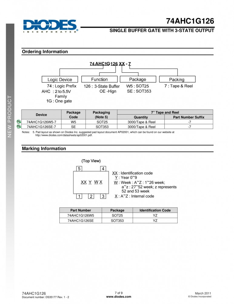 74AHC1G126SE-7 datasheet page 7