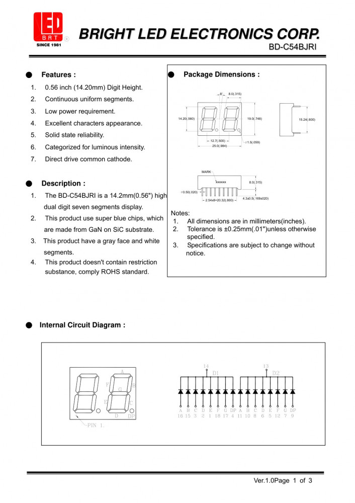 BD-C54BJRI technical document page 1