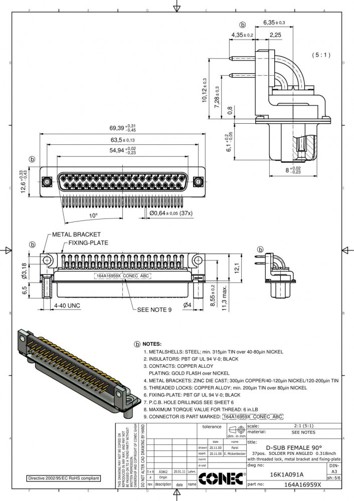 CONEC D-Sub drawing sheet 5