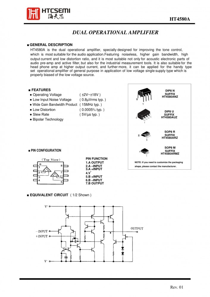 HT4580A datasheet page 1