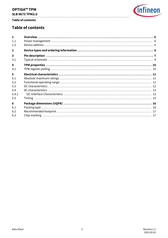 SLB9673 datasheet page 3