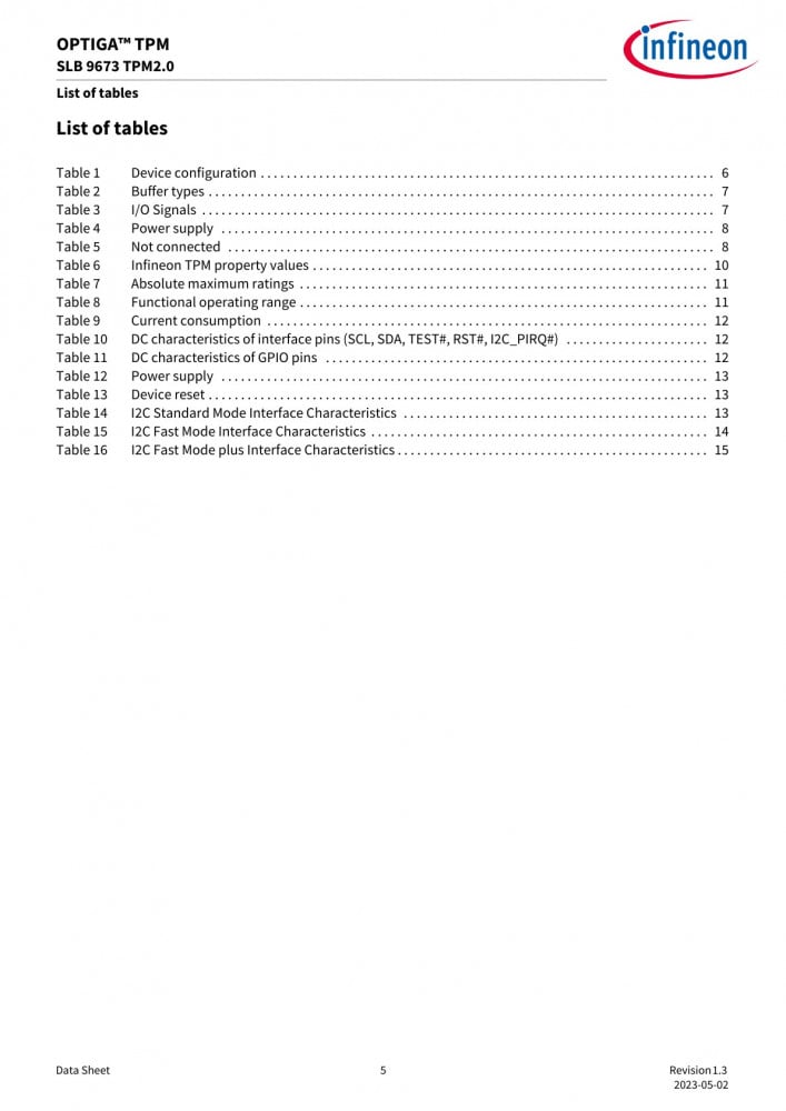 SLB9673 datasheet page 5