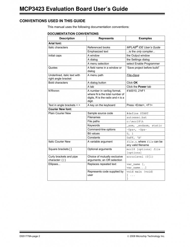 MCP3423EV user guide page 6