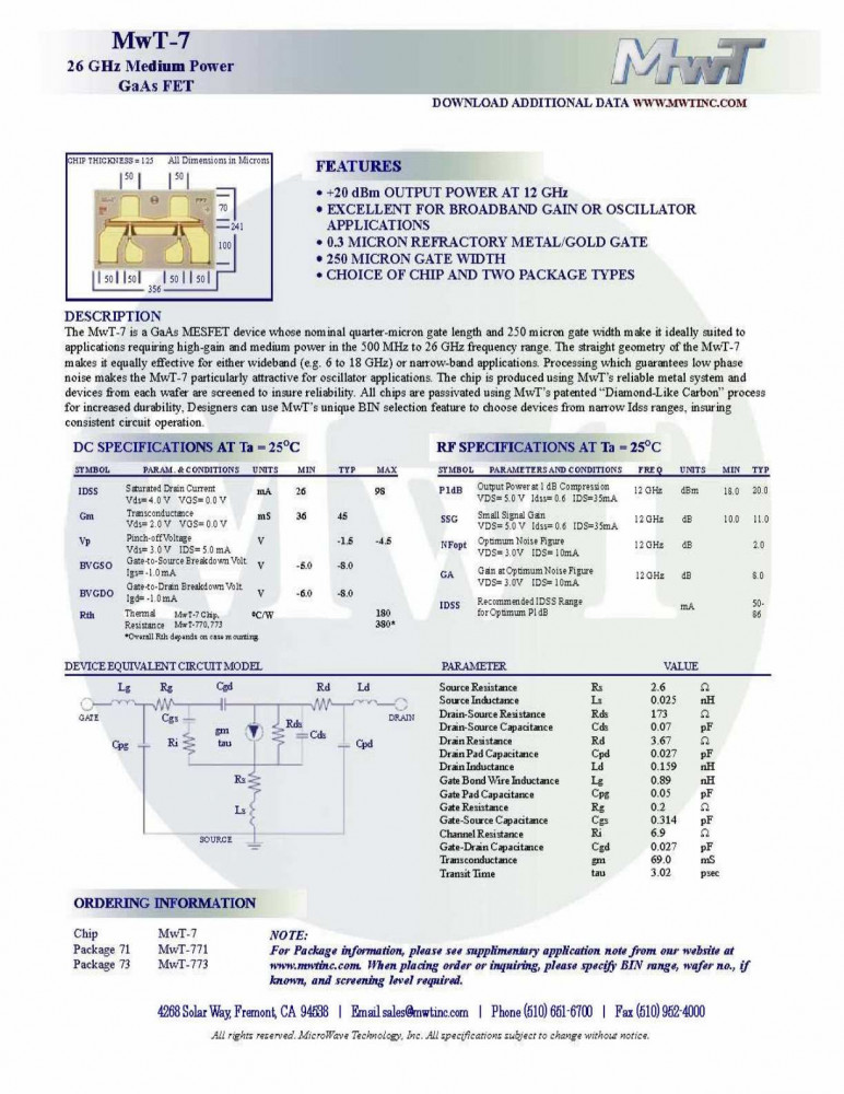 MWT-773 datasheet page 1