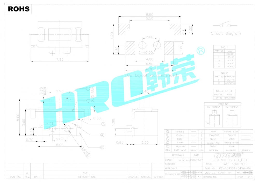 K2-1845SA-D4SW-04 technical drawing