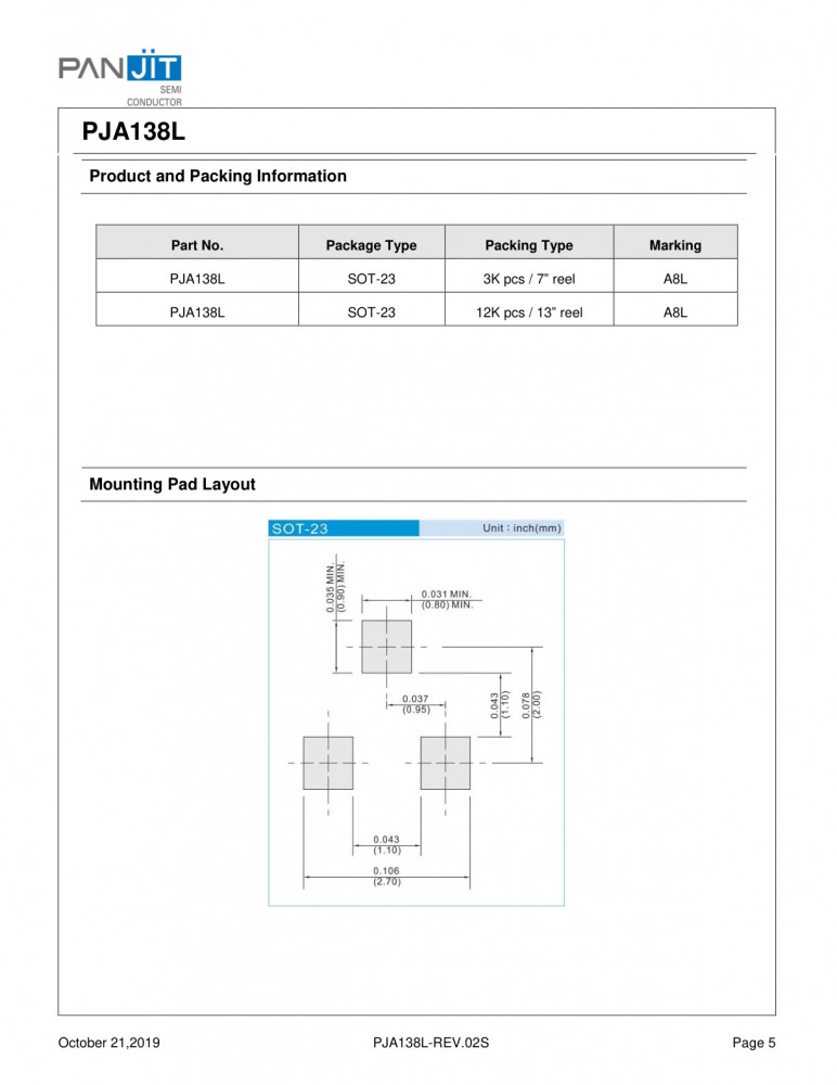 PJA138L datasheet page 5