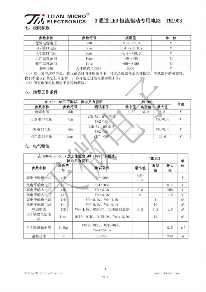 TM1903 datasheet page 3