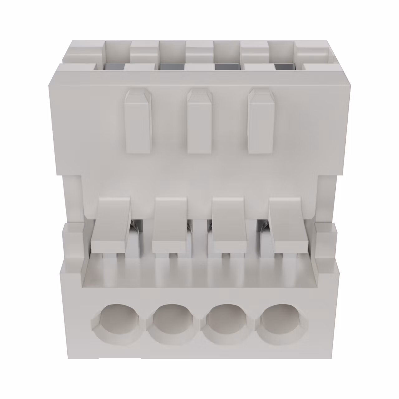 Appli-Mate RAST 2.5 IDT Housing, 2.50mm Pitch, Female, 4 Circuits, Beaded Terminal, Position Keys A & E Removed, 1 Open and 1 Slotted Endwall for sale