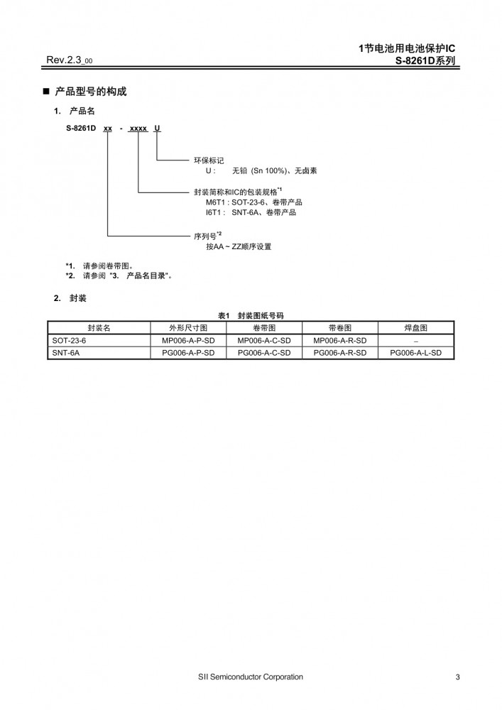 S-8261D datasheet page 3