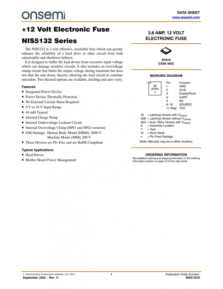 NIS5132 datasheet page 1