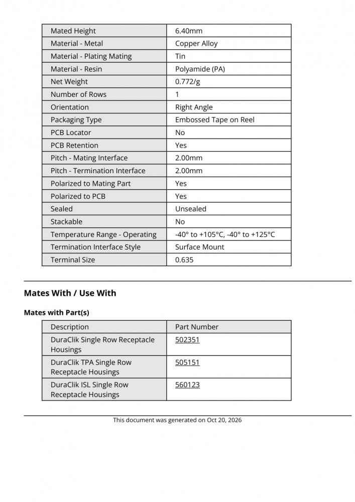 MOLEX 5023520603 technical document page 3