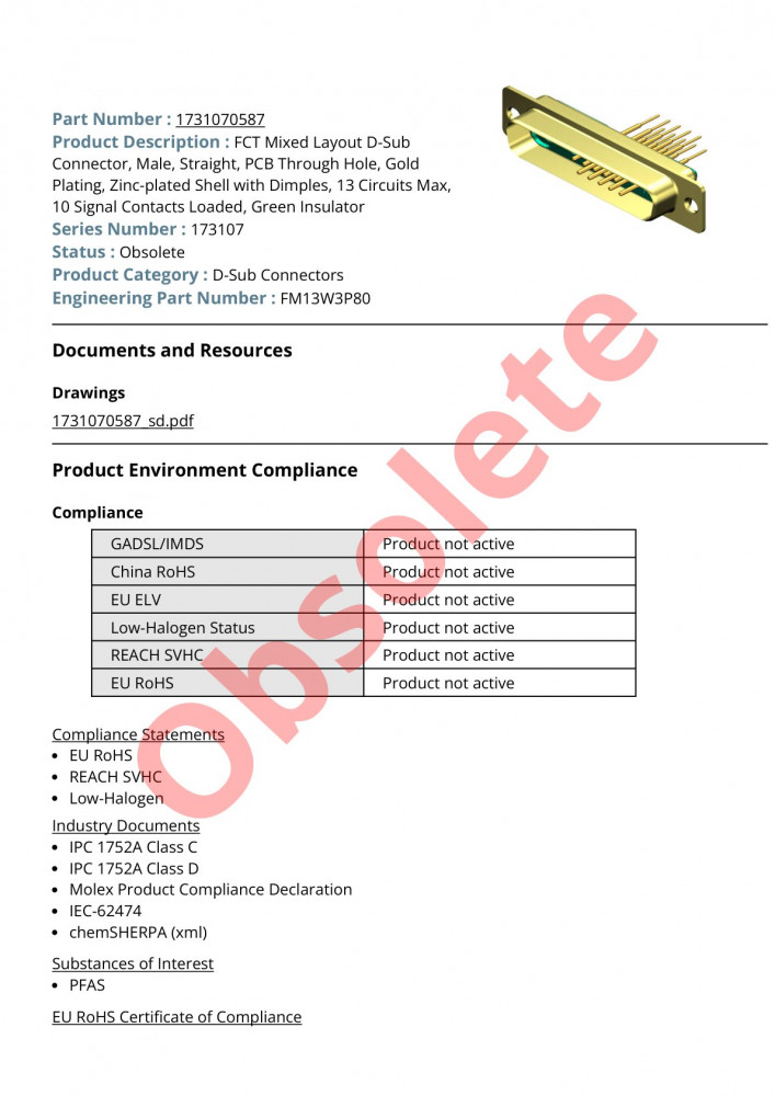 MOLEX 1731070587 drawing preview, page 1